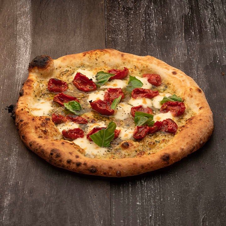 Cherry Pom Pesto Pizza - Fresh & Zesty Delight | Pomodori Pizza
